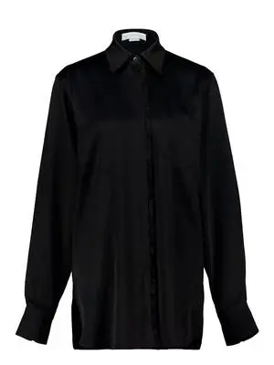 Stella McCartney Fringed Satin Shirt - Black