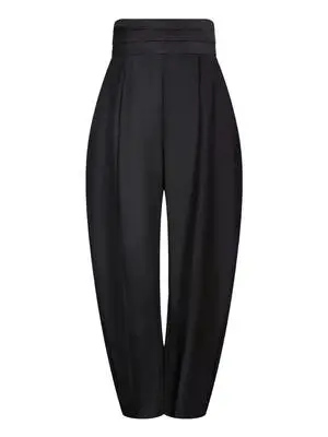 RÓHE Puck Pleated High-waisted Trousers - Black