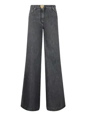 MOSCHINO Heart-button Wide-leg Jeans