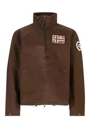 NAPAPIJRI Logo-patch Zip-up Jacket - Brown