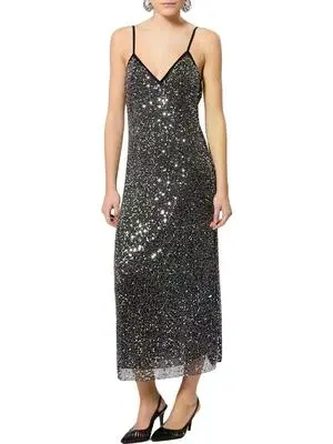 MARANT ETOILE Nevana Sequin-embellished Maxi Dress - Grey