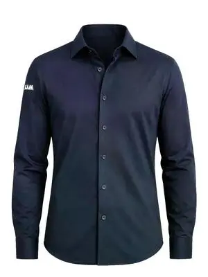 SLAM Logo-print Button-up Shirt - Blue