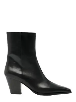 AeydĒ Pointed-toe Leather Boots - Black