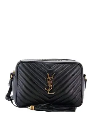 Saint Laurent Lou Camera Bag Matelasse Chevron Leather Small Crossbody Bag Black