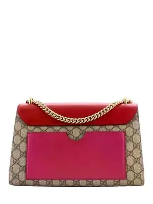 Gucci Padlock Gg Coated Canvas And Leather Medium Shoulder Bag - Red