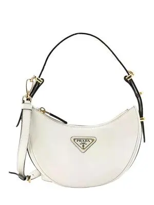 Prada Arque Half Moon Leather Small Hobo Bag - White