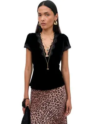 Rixo Karia Velvet Regular - Black
