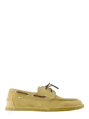 AMI Paris Beige Cow Leather Boat Shoes - Neutrals