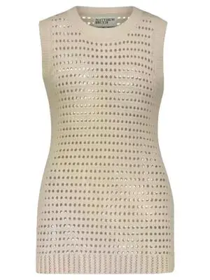 Matthew Bruch Knit Mesh Mini Dress - Neutrals
