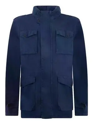 Herno Linen Multi-pocket Jacket - Blue
