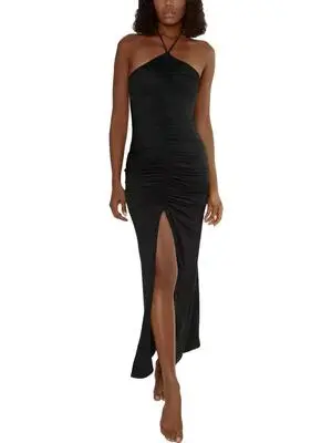 MAYGEL CORONEL Marquesa Ruched Halterneck Maxi Dress