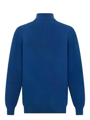 Fedeli Quarter-zip Cashmere Sweater - Blue