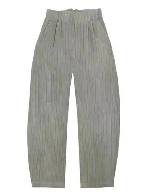CORTANA Lupe Striped Linen Trousers - Blue