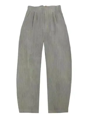 CORTANA Lupe Striped Linen Wide-leg Trousers Blue