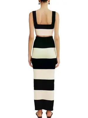 Posse Theo Striped Crop Top - Black