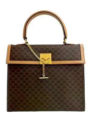 Celine 2014 Macadam Coated Canvas Handbag - Brown