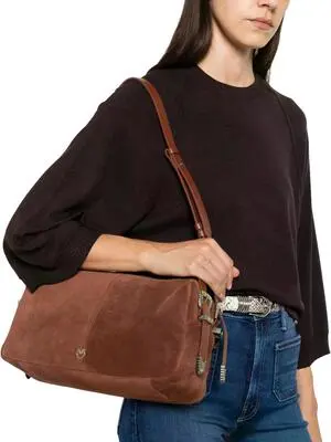 Pinko Love Birds Buckle-detail Shoulder Bag Brown