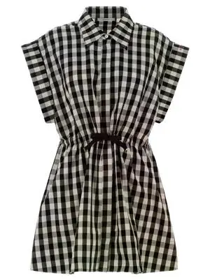 GIVENCHY Gingham A-line Mini Shirt Dress