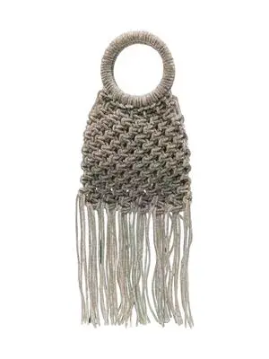 TWENTY FOURHAITCH Maronti Crystal-embellished Fringed Tote Bag - Silver