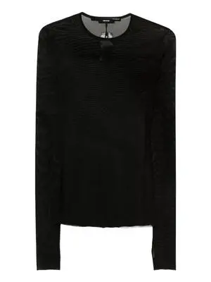 Isabel Benenato Semi-sheer Top - Black