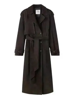 ALMADA LABEL Sienna Belted Suede Trench Coat