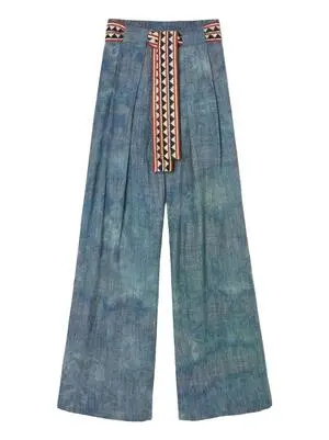Momoni Leona Tie-dye Palazzo Pants - Blue