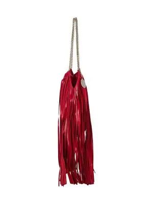 Stella McCartney Falabella Fringe Drawstring Shoulder Bag Red