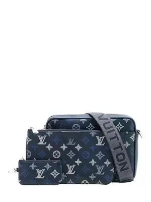 LOUIS VUITTON 2021-2026 Monogram Shadow Trio Messenger Crossbody Bag - Blue