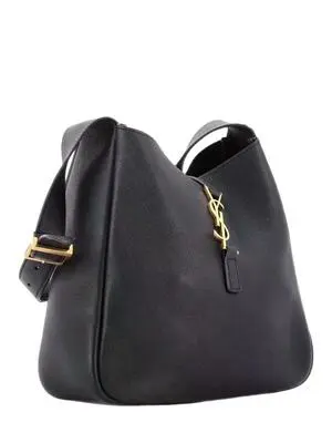 Saint Laurent Le 5 A 7 Supple Leather Small Hobo Bag Black