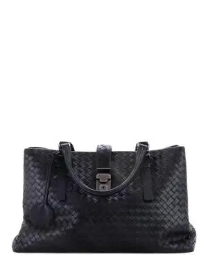 Bottega Veneta Roma Bag Intrecciato Nappa Medium Tote Bag - Black