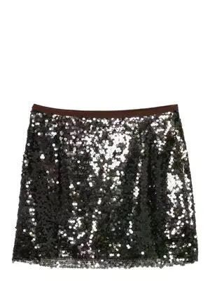 ROBERTO COLLINA Sequin-embellished Mini Skirt - Brown