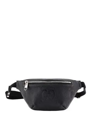 Gucci Jumbo Gg Embossed Leather Small Belt Bag - Black