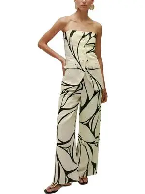 CALA DE LA CRUZ Noah Strapless Graphic-print Vest Black