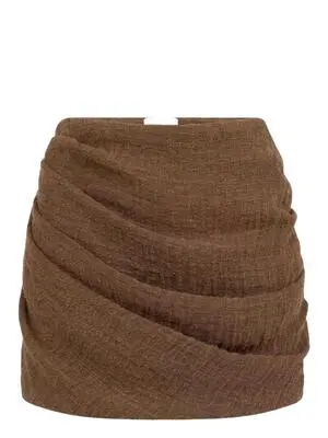 LE KASHA Spetses Draped Mini Skirt