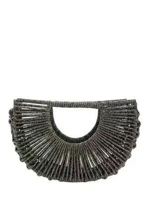 HIBOURAMA Demetra Crystal-embellished Clutch Bag - Grey