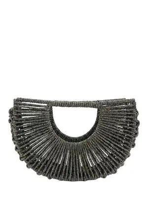 HIBOURAMA Demetra Crystal-embellished Clutch Bag - Grey