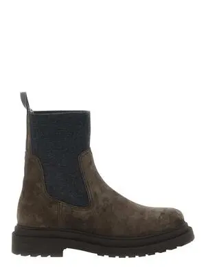 Brunello Cucinelli Precious Loop Detail' Ankle Boots - Brown