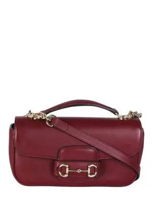 Gucci Rosso Ancora Arabella Calfskin Soft Horsebit 1955 Top Handle Bag - Red