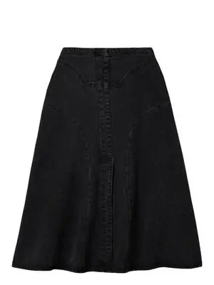 SEA Patchwork Denim Mid-Length Skirt