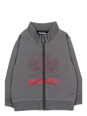 Dsquared2 Logo-print Zip-up Sweater - Gray