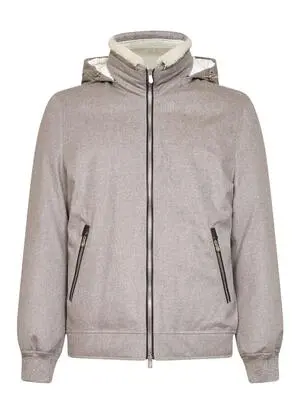 Brunello Cucinelli Shearling-lined Hooded Jacket - Grey
