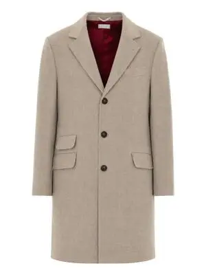 Brunello Cucinelli Single Breasted Button-up Coat - Nude