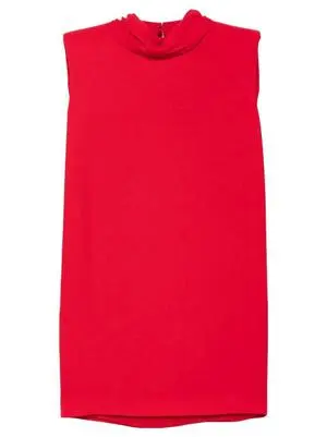Valentino Garavani Draped Neck V-back Mini Dress - Red