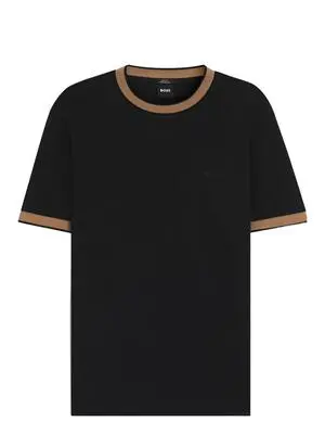 Hugo Boss Contrast-trim Slim-fit T-shirt - Black