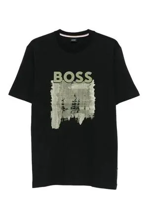 Hugo Boss Logo-print Graphic T-shirt - Black
