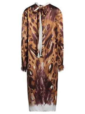 Marni Colorful Satin Dress - Brown