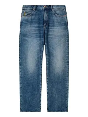Emporio Armani Faded Straight-leg Jeans - Blue