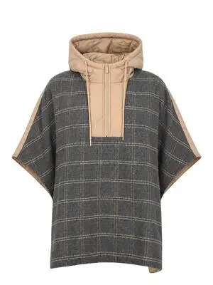 TWINSET Hooded Quilted Cape - Grey