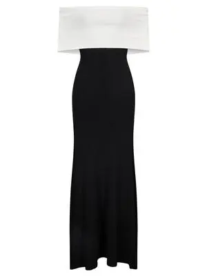 Roland Mouret Off-the-shoulder Knit Dress Multi-color