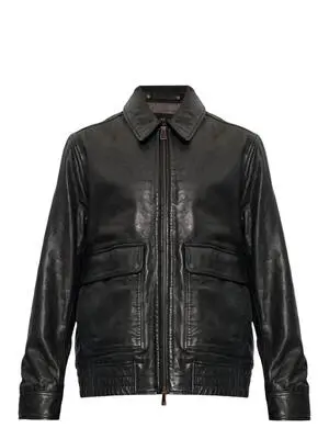 Paul Smith Vintage-style Leather Jacket - Black